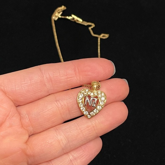 Nina Ricci | Jewelry | Nina Ricci Gold Plated Heart Crystals Pendant ...